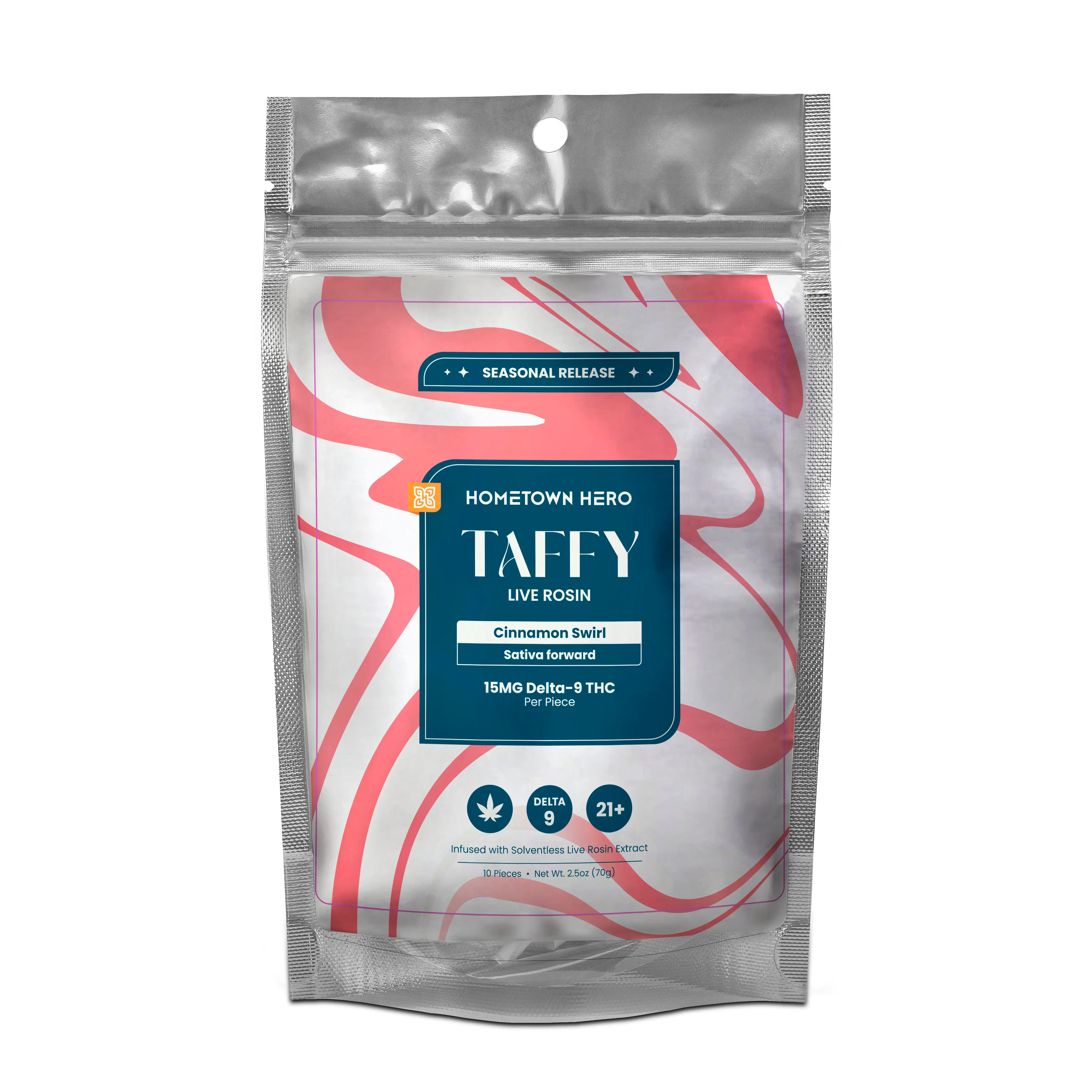 Red Cinnamon Swirl Delta-9 Live Rosin Taffy | Hometown Hero